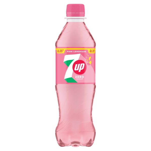 7Up Zero Sugar Pink Lemonade Bottle 500ml 500ml × 12 × 1 | British Grocery