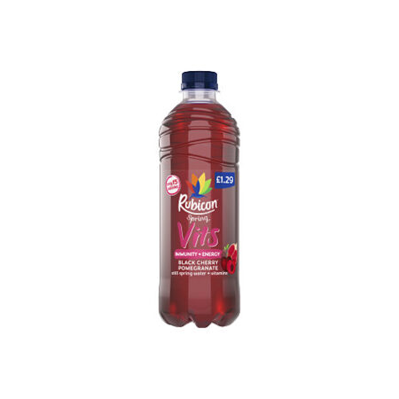 Rubicon Spring Vits Black Cherry Pomegranate Vitamin Water Bottle 500ml ...